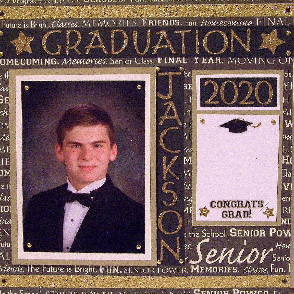 How to Accent With Gold Cardstock on a Graduation Layout ...