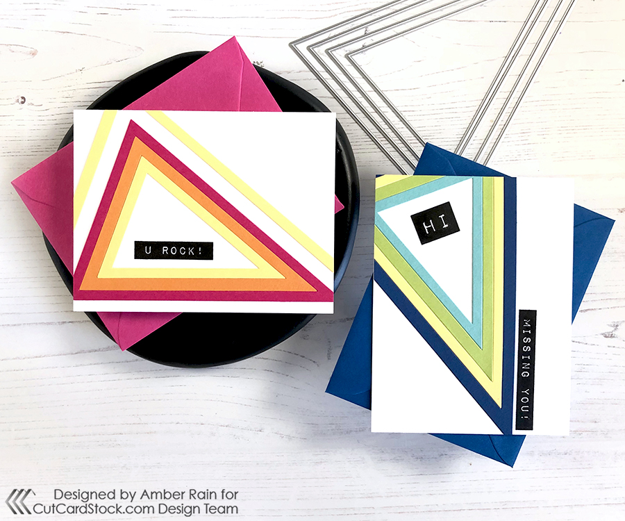 Colorful Stacked Die Cards - CutCardStock Blog