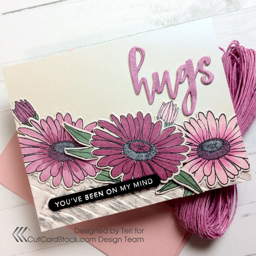Curious Metallic Cardstock Hugs Card - CutCardStock Blog