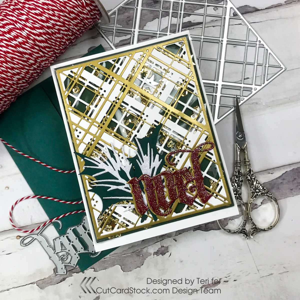Layered Plaid Shaker Card - CutCardStock Blog