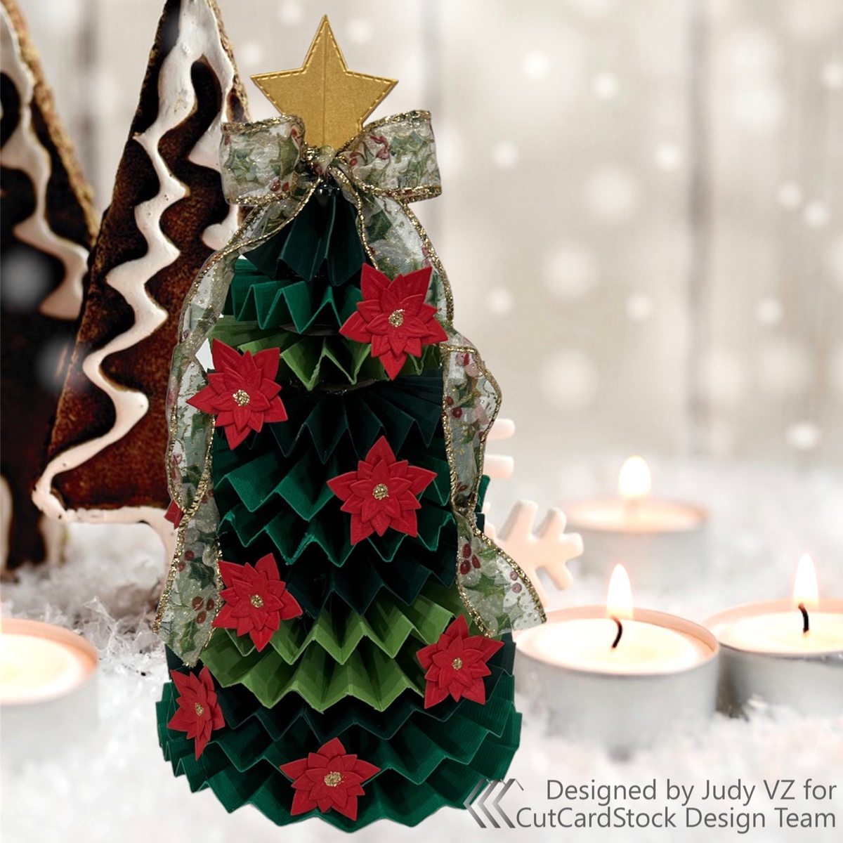 Rosette Christmas Tree - CutCardStock Blog