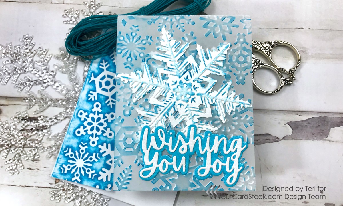 Snowflake Embossed Shaker Card - CutCardStock Blog