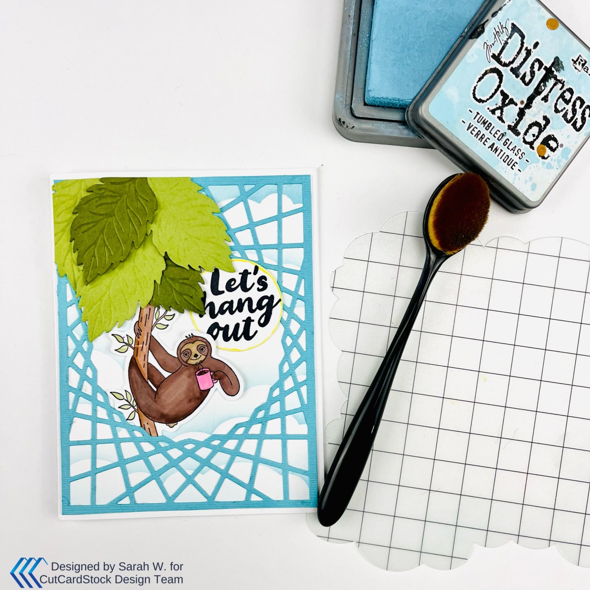 Let's hang out Sloth card - CutCardStock Blog