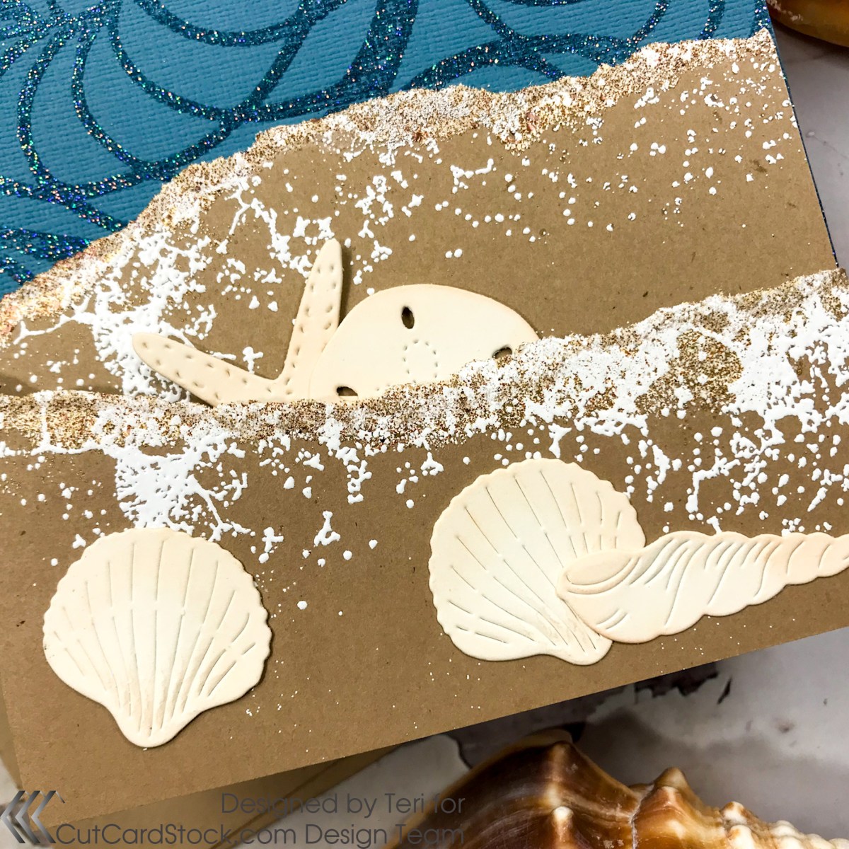 Sandy Layered Beach Card - CutCardStock Blog