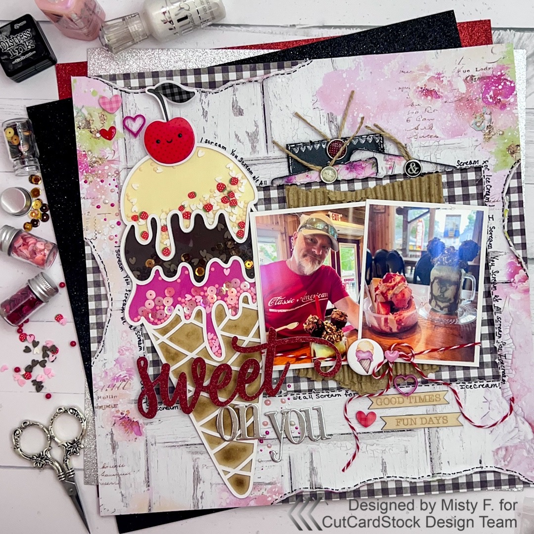 Sweet On You!: Scrapbook Layout with a Shaker Element - CutCardStock Blog