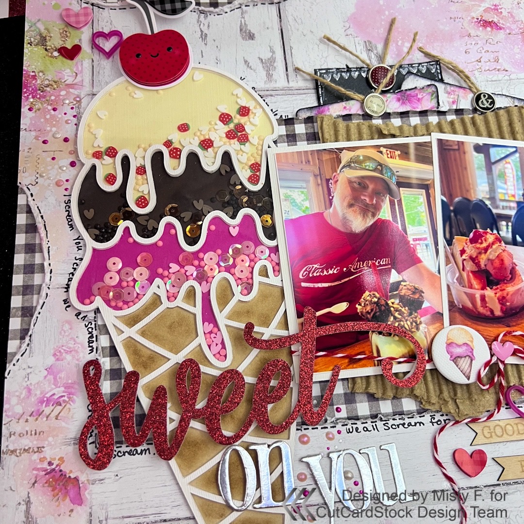 Sweet On You!: Scrapbook Layout with a Shaker Element - CutCardStock Blog