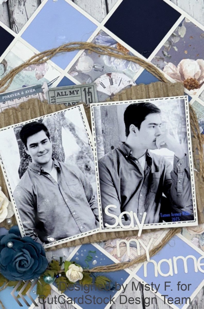 Bold & Blue Scrapbook Layout - CutCardStock Blog