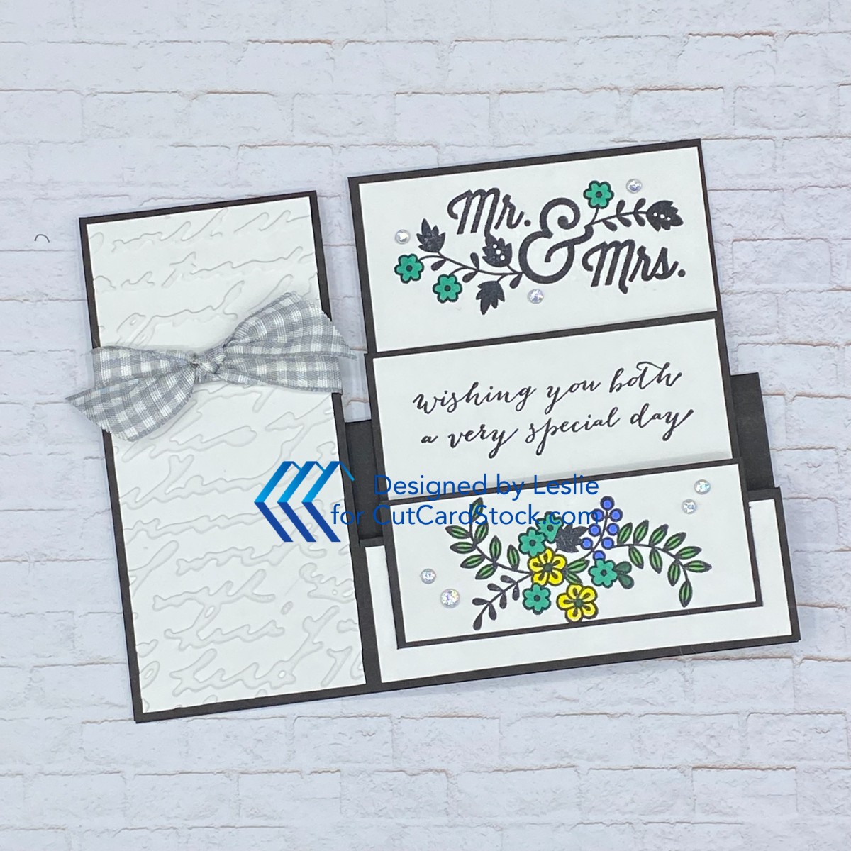 B&W Side Step Wedding Card - CutCardStock Blog