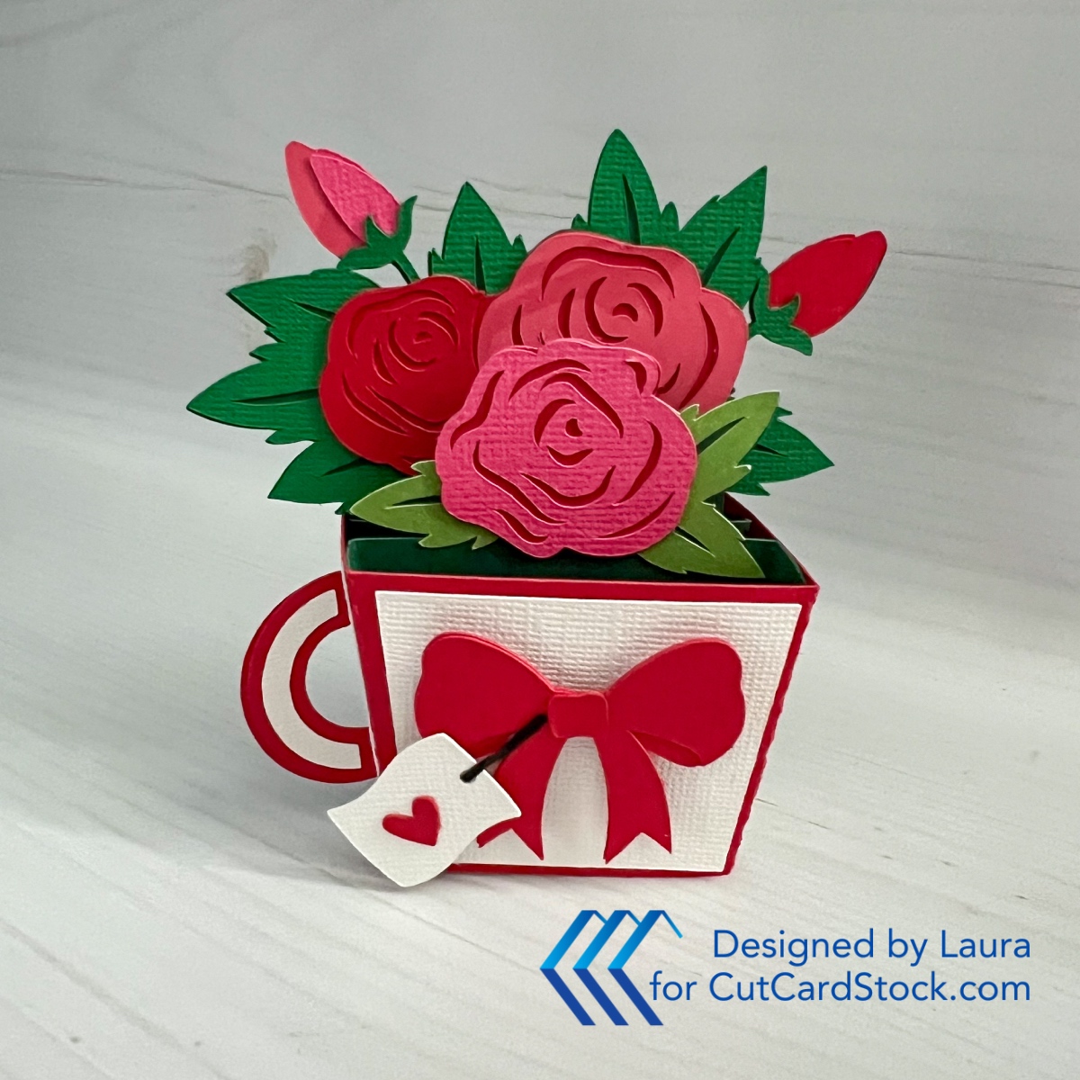 Mother's Day Bouquet Box Card - CutCardStock Blog