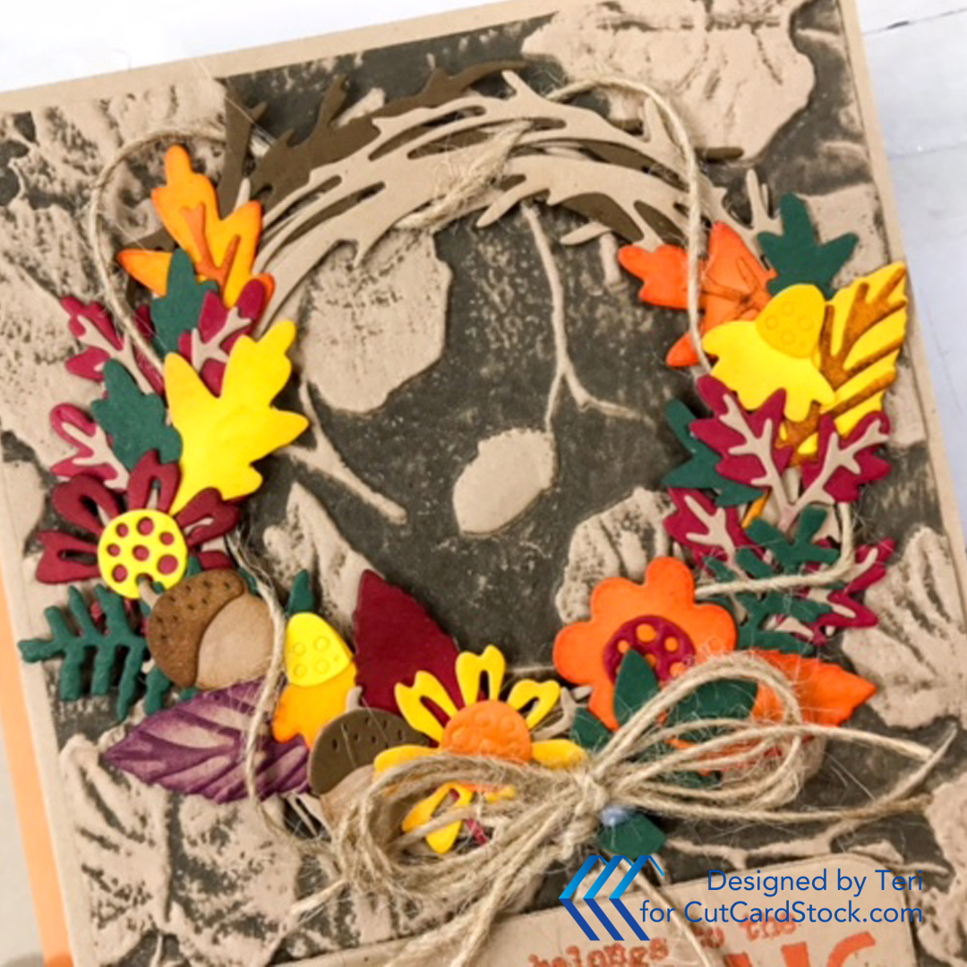 Colorful Fall Wreath Card - CutCardStock Blog