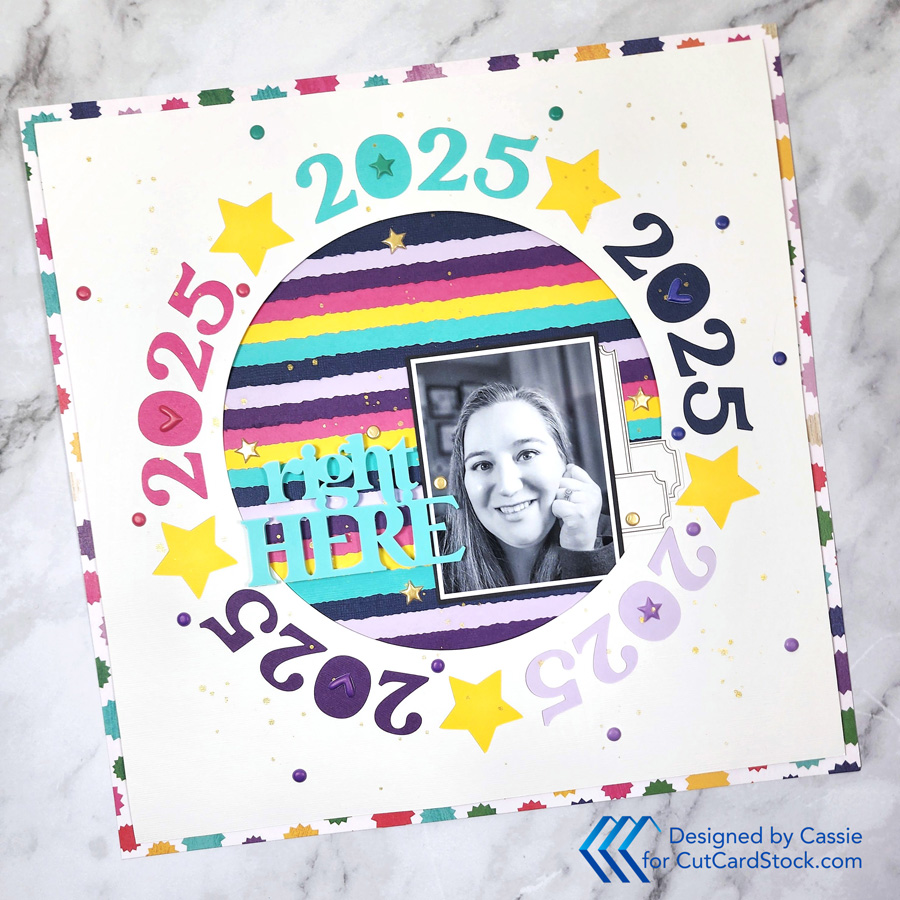 2025 Right Here Scrapbook Layout - CutCardStock Blog