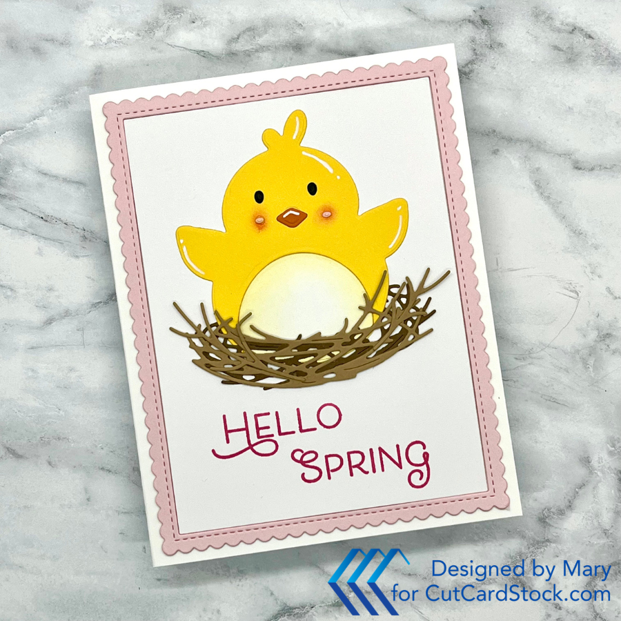 Hello Spring! A Cheerful Chick Card - CutCardStock Blog