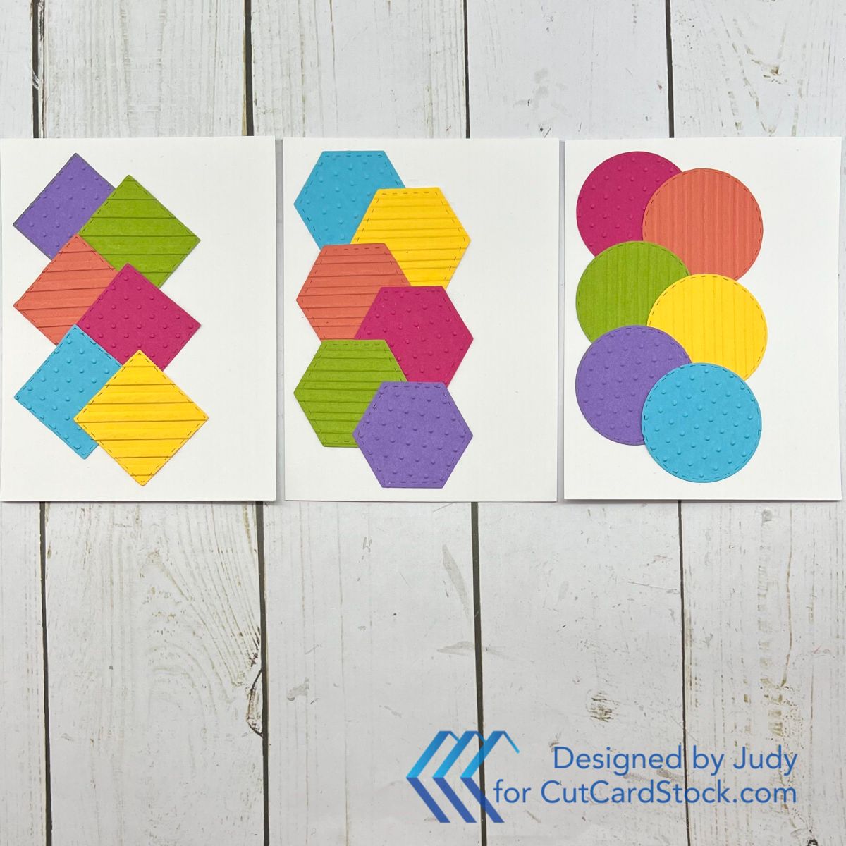 Colorful Geometric Cards - CutCardStock Blog
